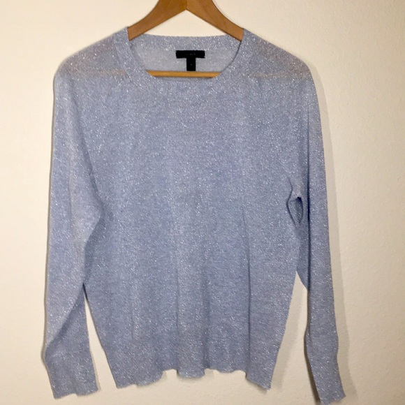 J. Crew | Sweaters | J Crew Sparkling Blue Sheer Sweater | Poshmark